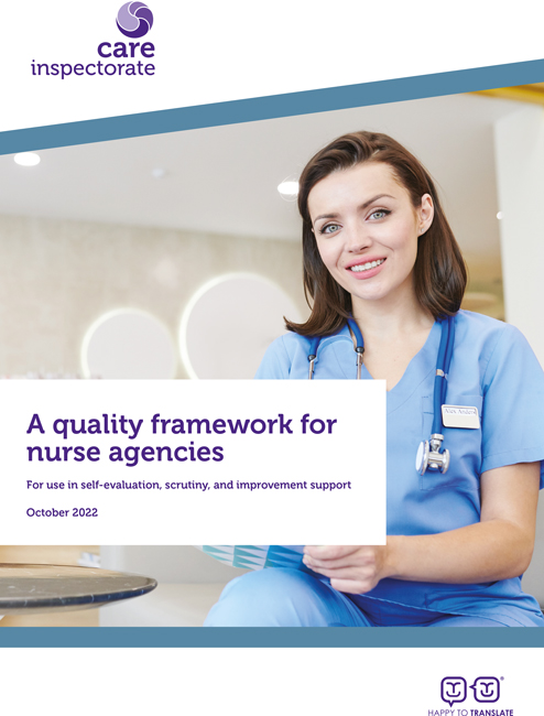 A quality framework for nurse agencies | Care Inspectorate Hub